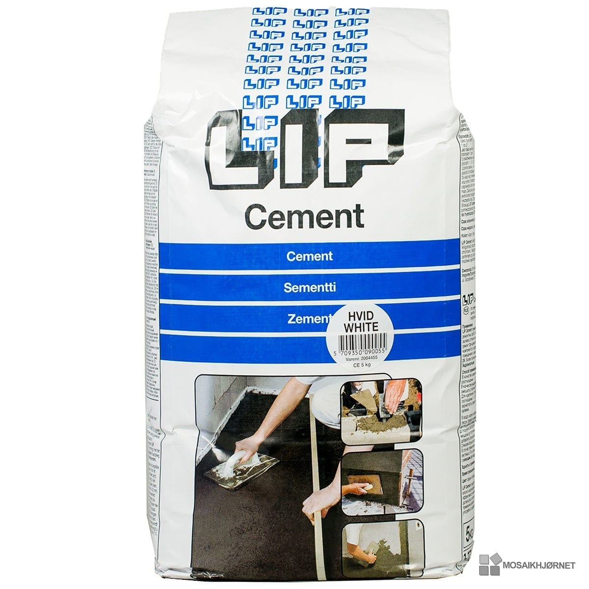 LIP Cement Hvid 5 kg - Mosaikhjørnet - Fliser, klinker og mosaik til ...